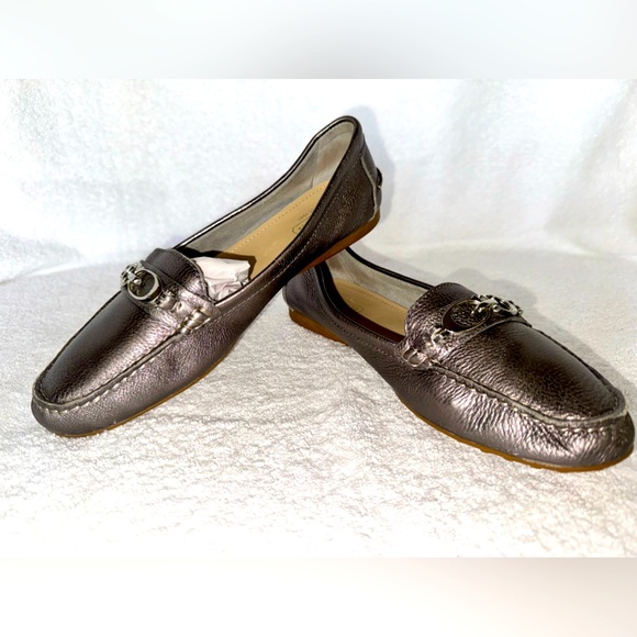 Coach | Shoes | Coach Womens Fortunata Pebbled Leather Flats Size 9 ...